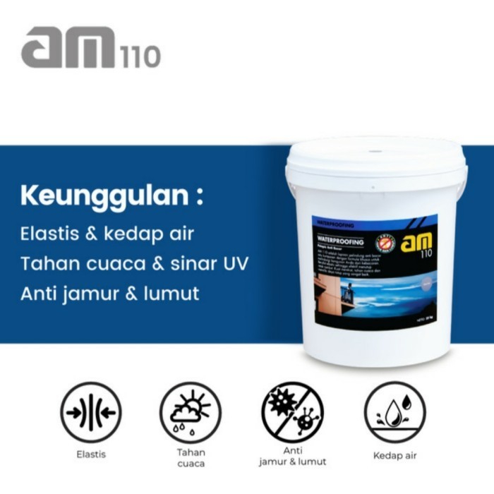 Jual Cat Pelapis Anti Bocor AM 110 Waterproofing Pail "20 kg" | Shopee ...