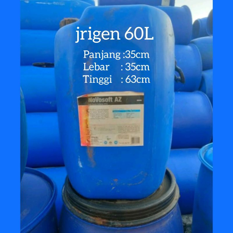 Jual Jrigen bekas tebal 60L/jurigen air/jrigen air bekas tebal bagus ...