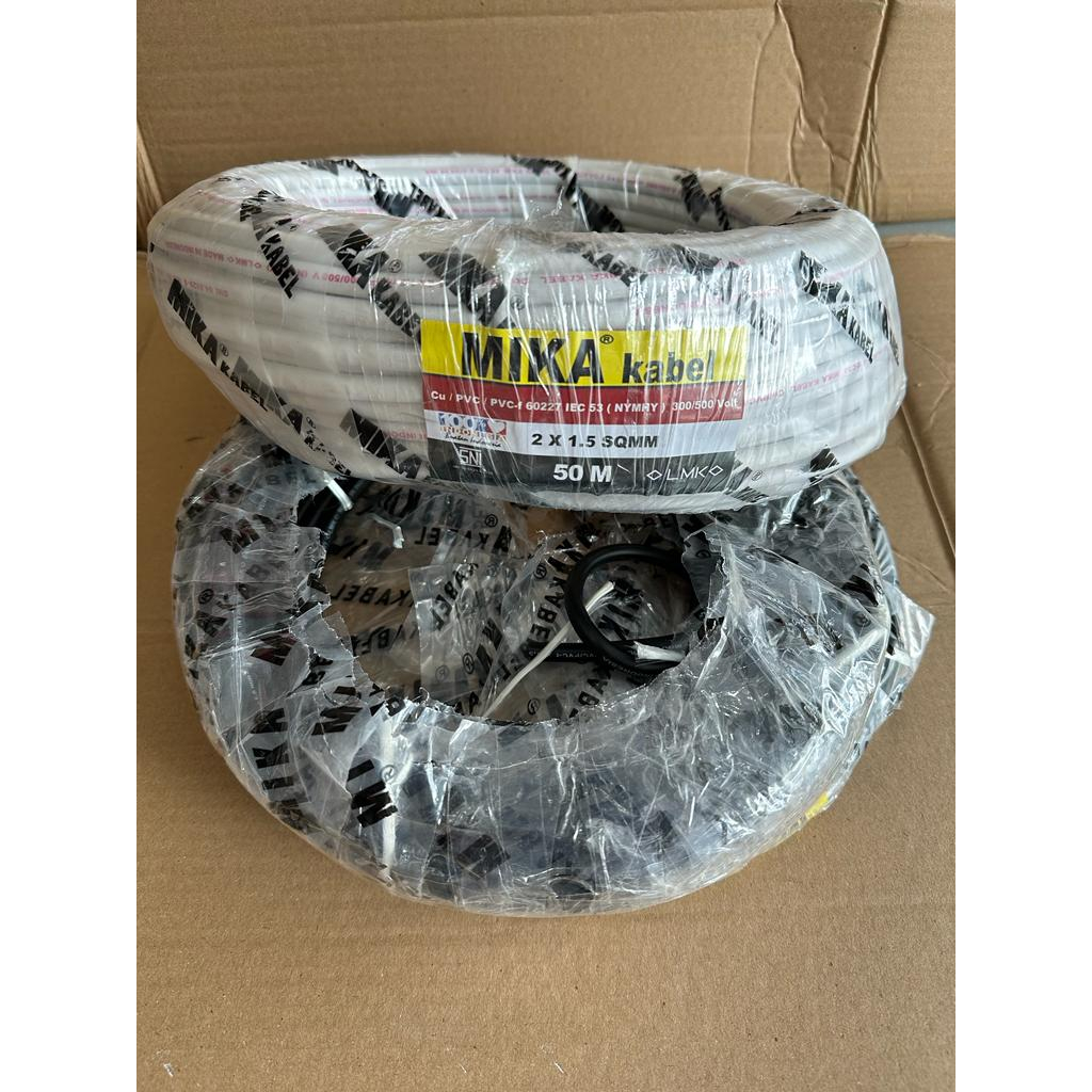 Jual KABEL LISTRIK NYMHY NYYHY MIKA 2X1.5MM 2X1,5 SERABUT SNI PER 1ROLL 50M | Shopee Indonesia