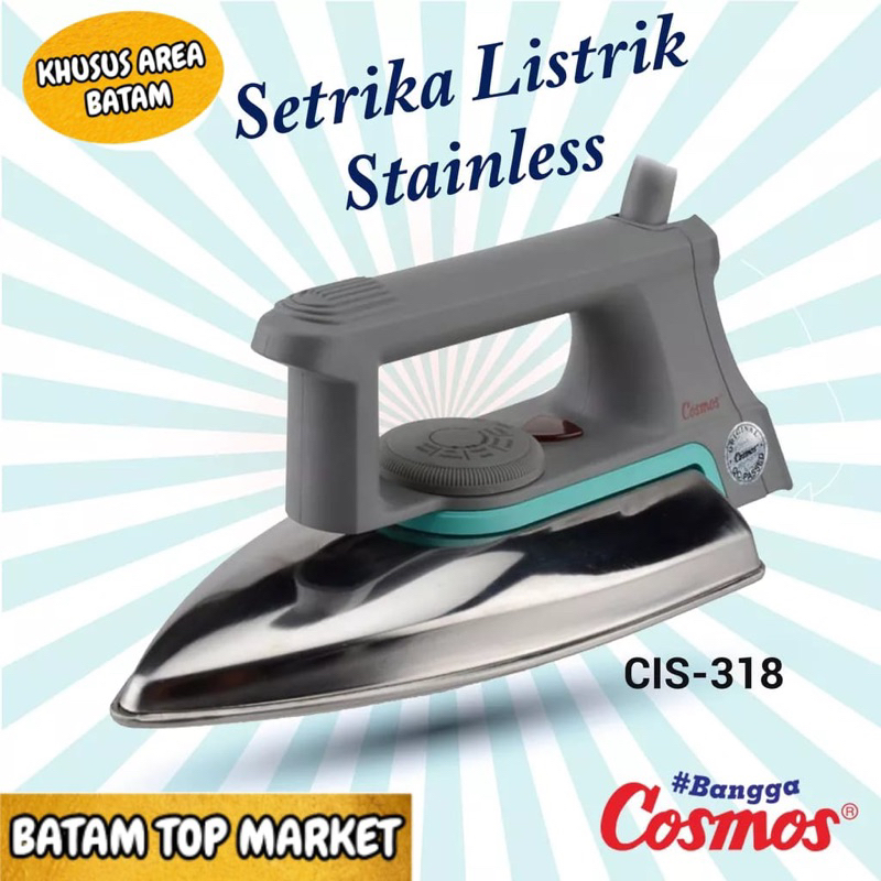 Jual SETRIKA LISTRIK STAINLESS COSMOS CIS 318 | Shopee Indonesia