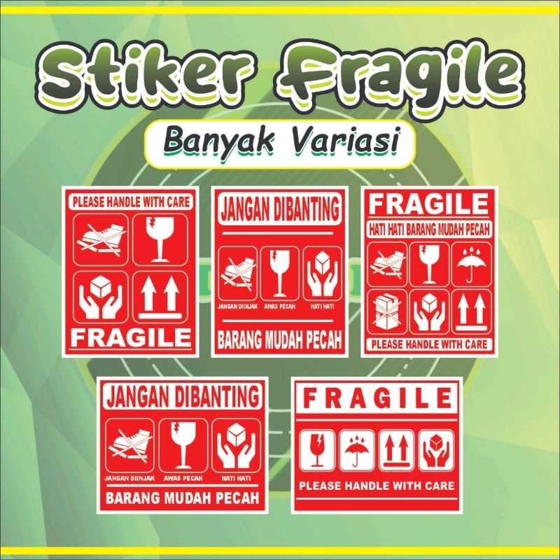 Jual A4 / MURAH Stiker Fragile HVS / Sticker Jangan Di Banting / Stiker ...