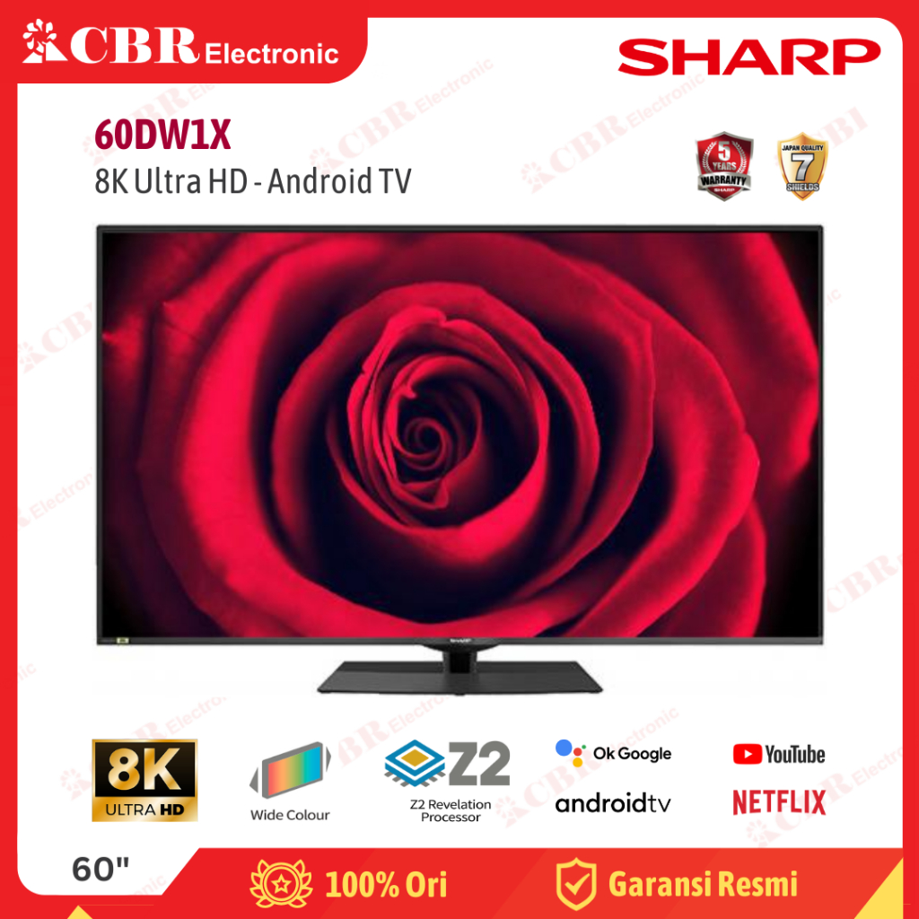 Jual TV SHARP 60 Inch LED 60DW1X (8K UHD-Android TV) | Shopee Indonesia
