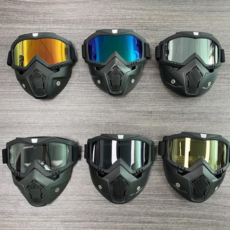 Jual Goggles Kacamata + Masker Full Face Helem Google Mask Helm Gun Ski ...
