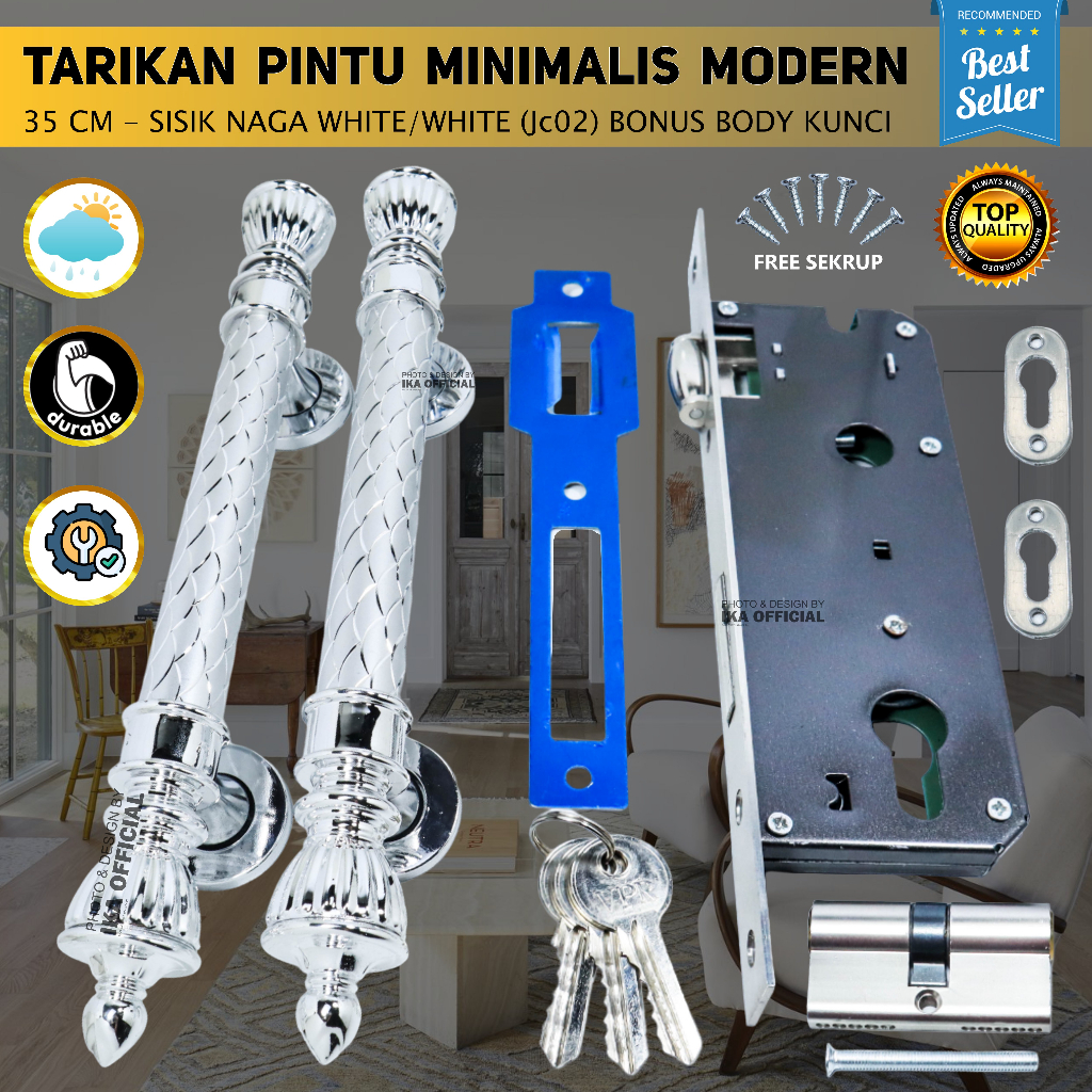 Jual Paket Handle pintu rumah 45cm 42cm dan 33cm body kunci pelor murah ...