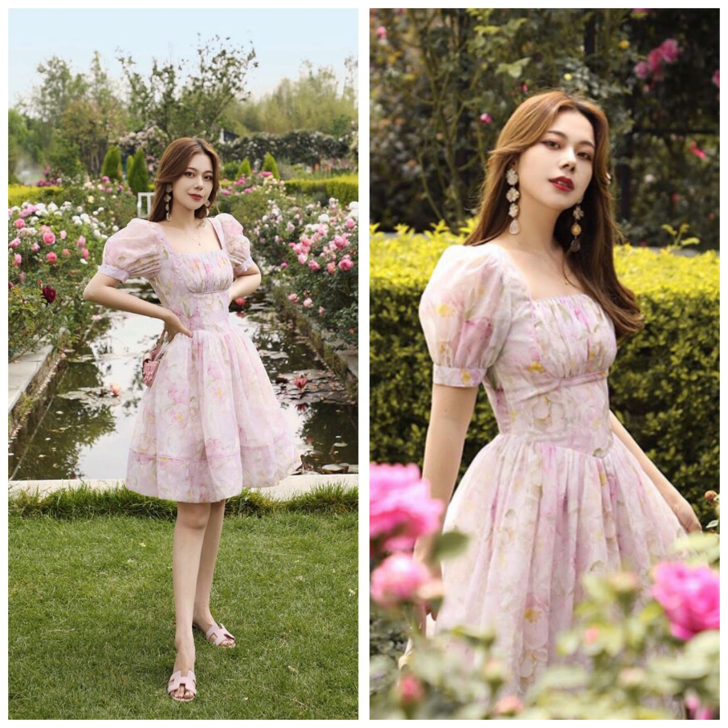 Jual Minidress flower pink dress bunga tf11423 | Shopee Indonesia