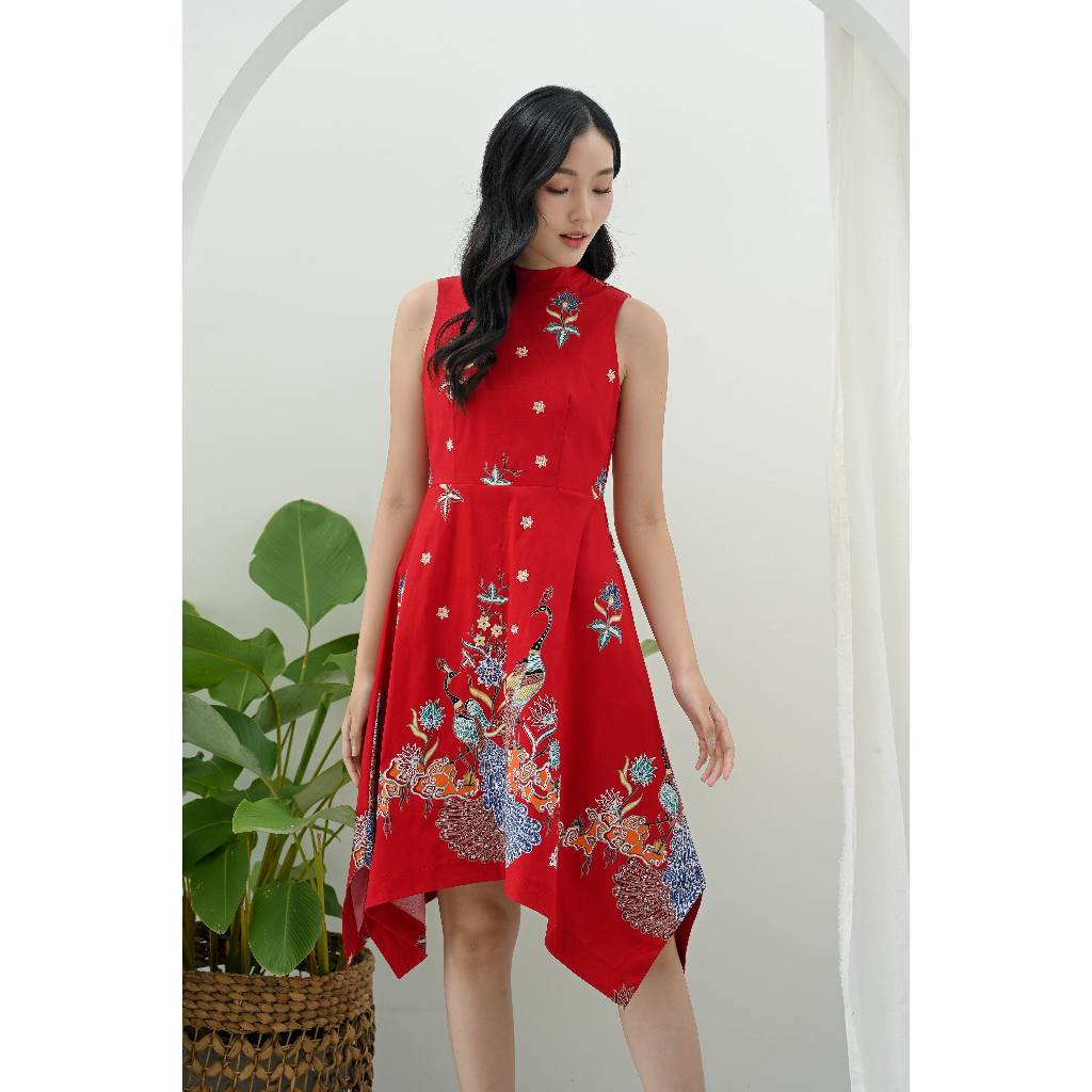 Jual BATIK DRES - HVMODE - 311 - BBC RED - JCO | Shopee Indonesia