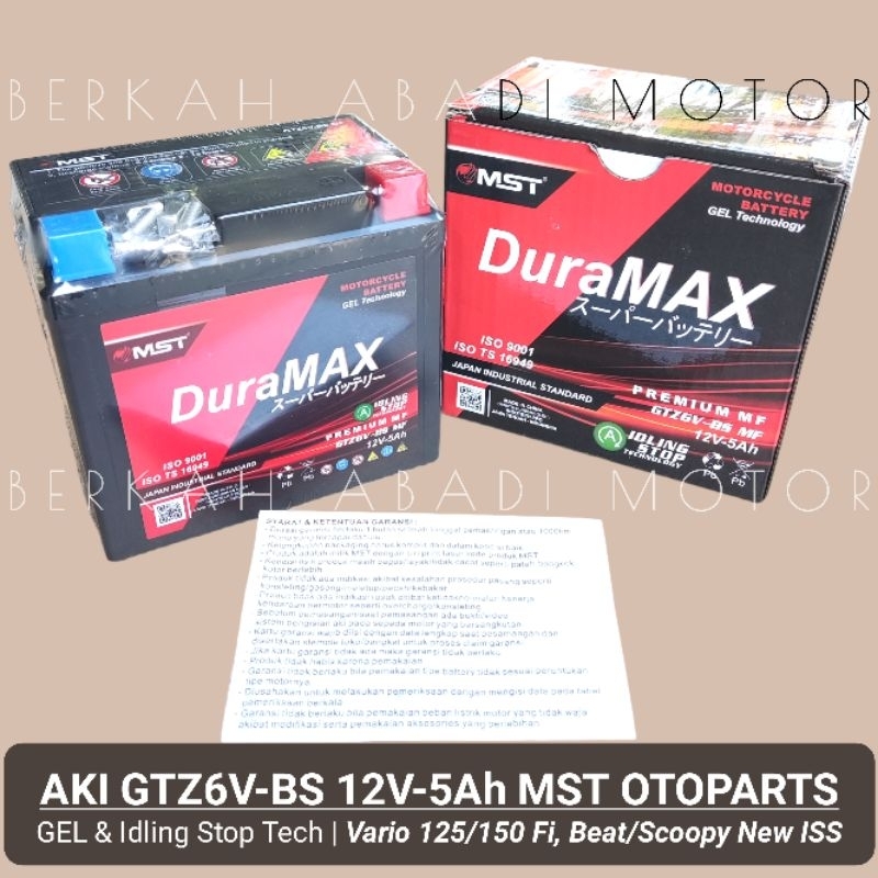 Jual Aki Kering GTZ6 Vario 125 150 DURAMAX MST OTO | Accu Beat Scoopy ...