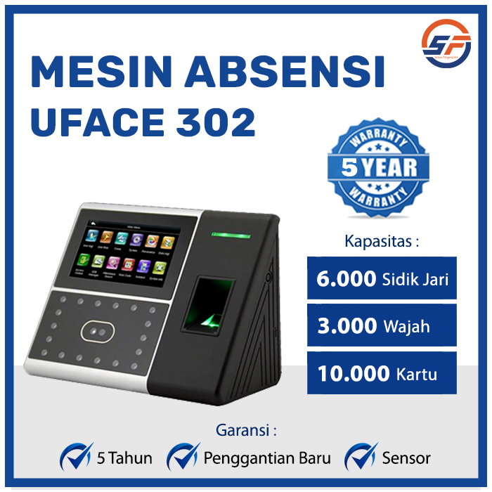 Jual Mesin Absensi Wajah MAGIC Fiface / ZKTECO Uface 302 Mesin Absen ...