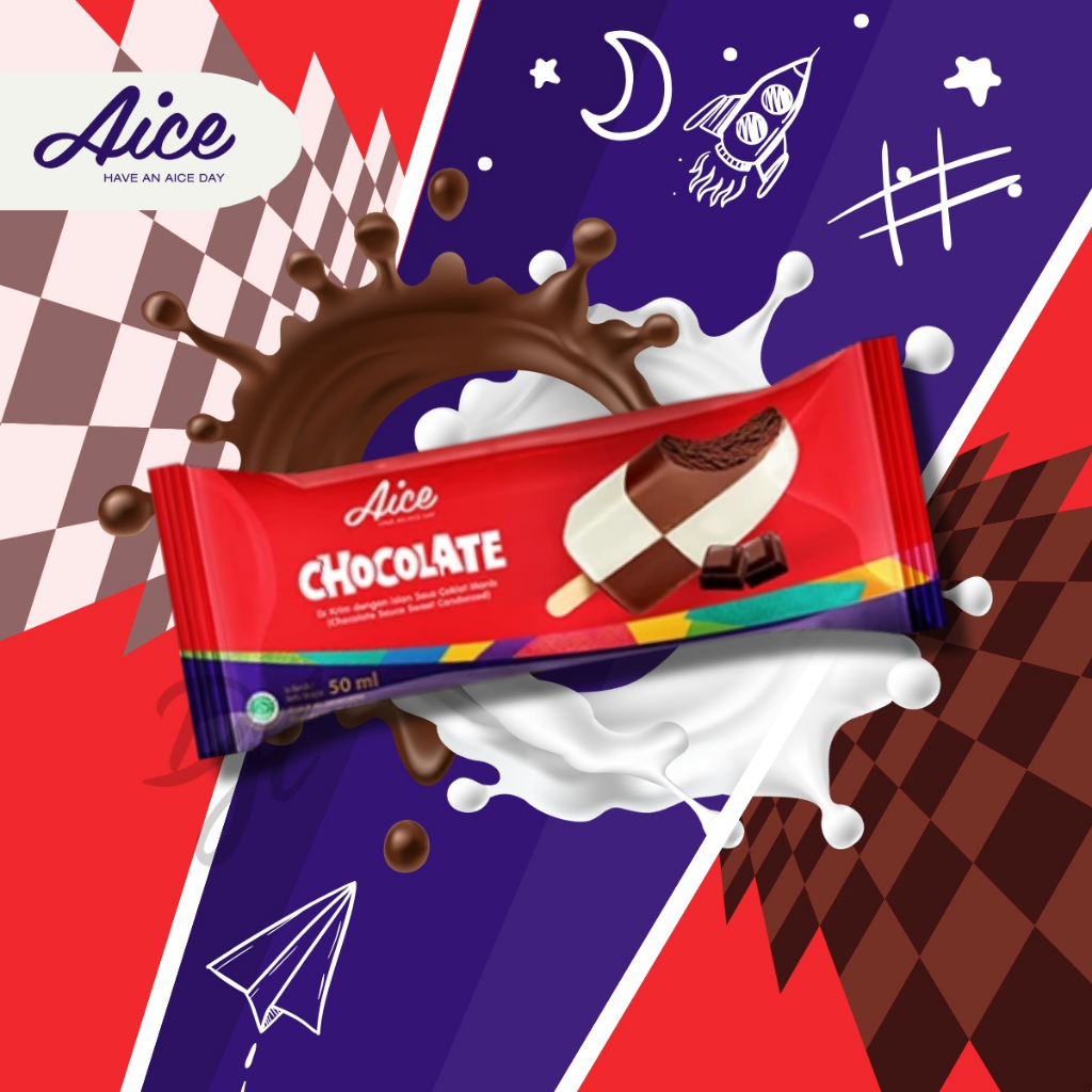 Jual Aice Chocolate Ice Cream 50ml Es Krim Dengan Rasa Susu Vanilla ...