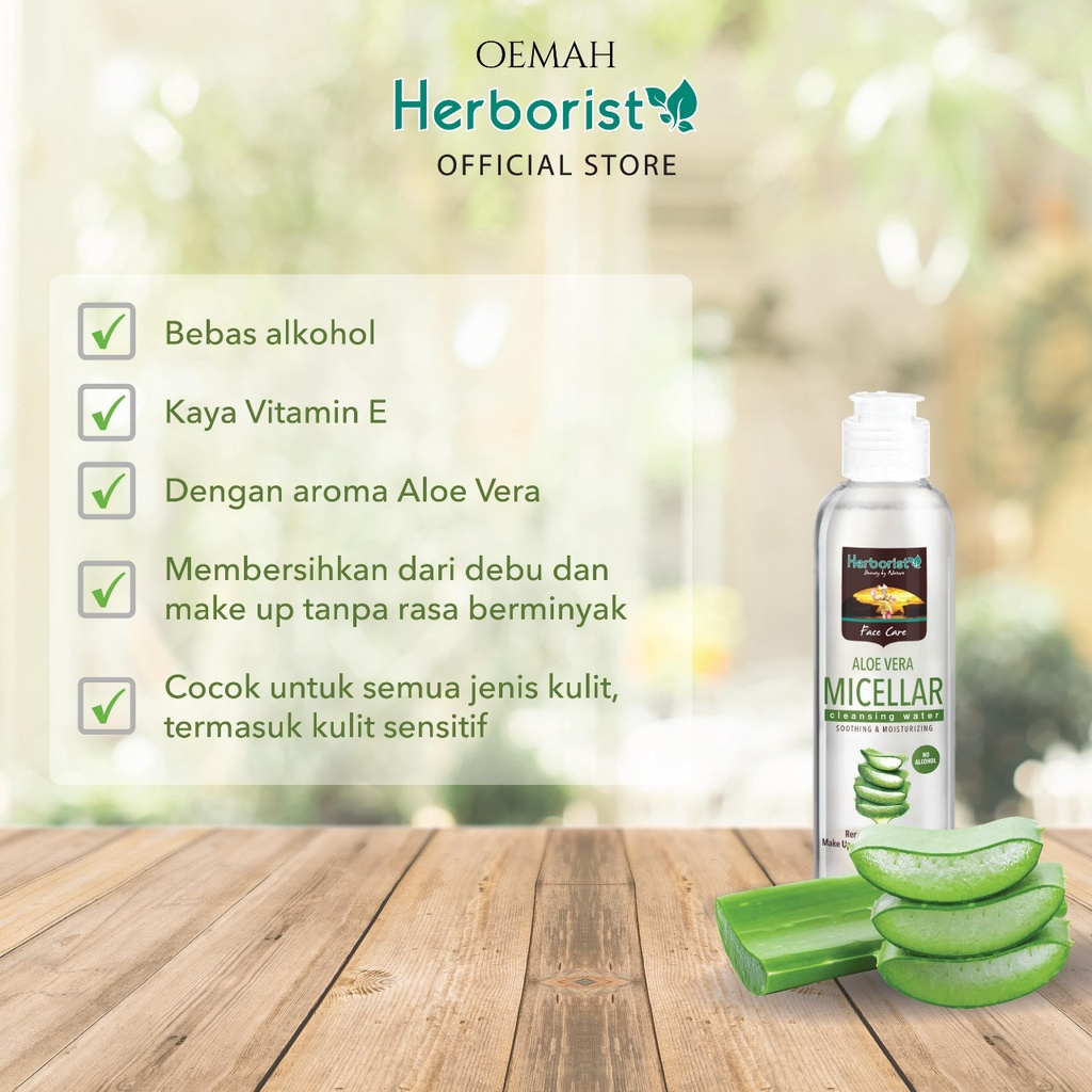 Jual Herborist Micellar Water Aloe Vera 100ml | Herboris Micellar Water ...
