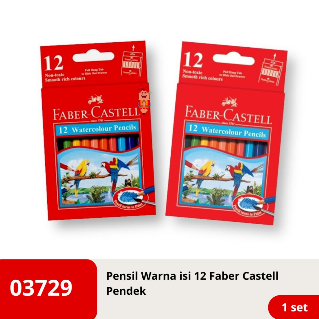 Jual Pensil Warna Faber Castell isi 12 Watercolour Pencils Pendek ...