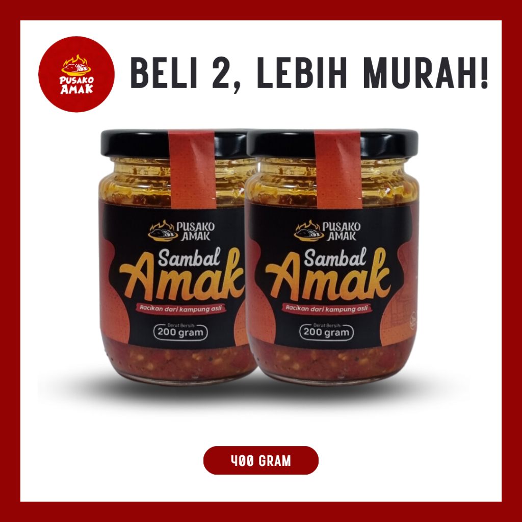 Jual Sambal Merah Instan Pusako Amak Nikmat, Segar dan Halal 400 Gram ...