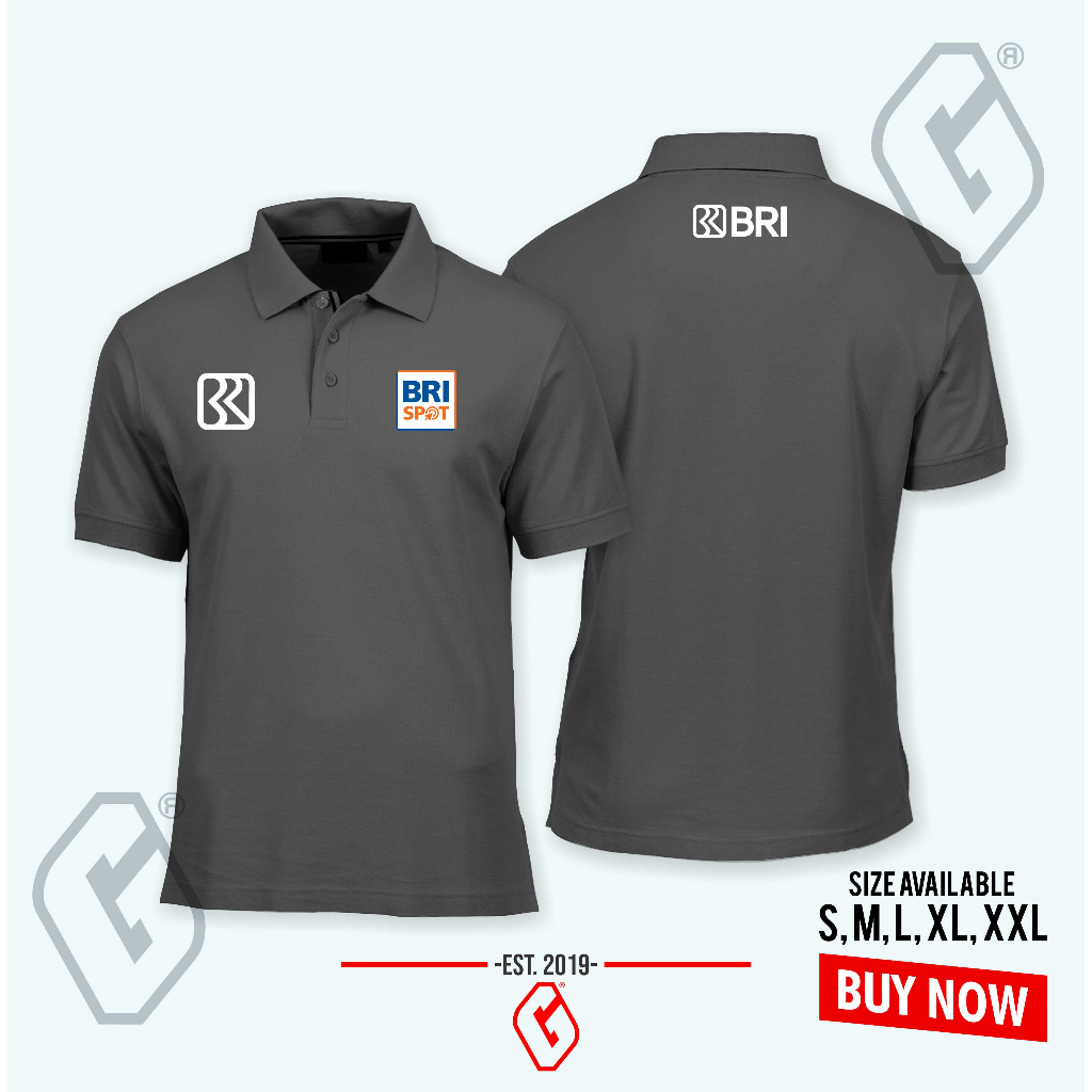 Jual polo shirt bri brispot premium / baju kerah bank bri brispot ...