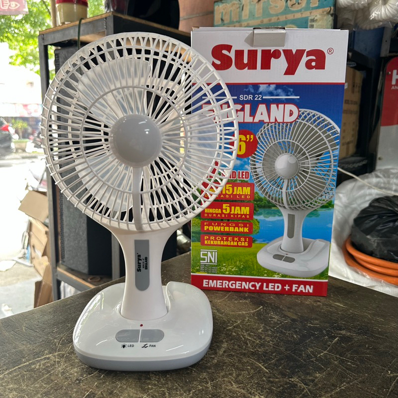 Jual Surya England Kipas Angin Emergency 6” / Kipas DC Berlampu 6 Inci ...