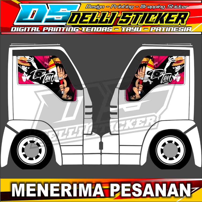 Jual Stiker Kaca Truk Isuzu Elf Macan - Luffy One Piece - One Way ...