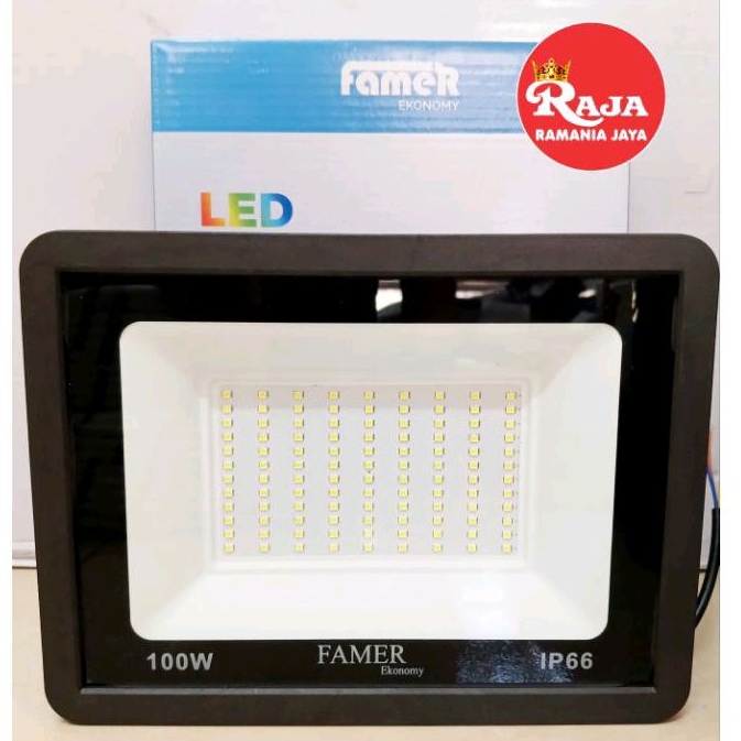 Jual LAMPU SOROT/FLOOD LIGHT LED 100 WATT BERKUALITAS FAMER SNI IP 66 | Shopee Indonesia