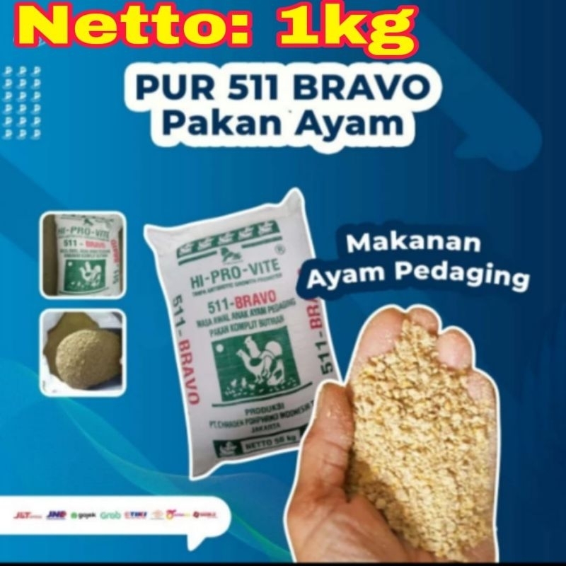Jual Pakan Ayam Pur Ayam 511-BRAVO per 1kg Makanan Ayam | Shopee Indonesia