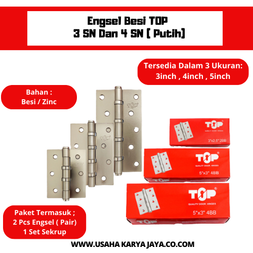 Jual Engsel Besi TOP Ukuran 3'', 4'',5'' SN (Putih) Original Terbaru ...