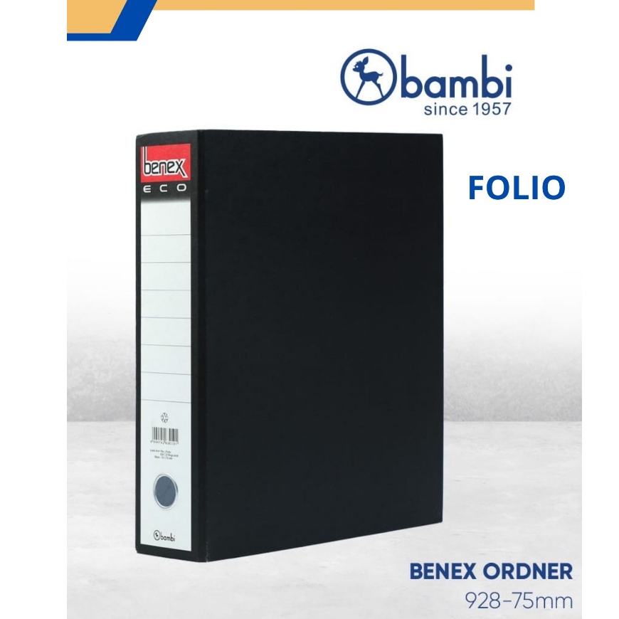 Jual Odner Folio Benex Eco 928 Hitam / Dus isi 12 pcs / Benex Eco Ordner Folio JUMBO SIZE 75 mm ...