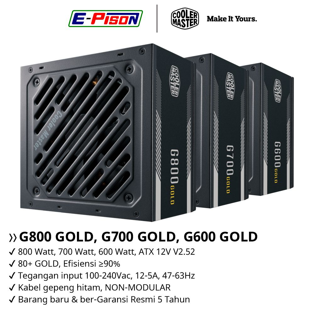 Jual PSU 800 watt, 700 watt, 600 watt 80+ Gold | Cooler Master G800 G700 G600 GOLD Internal ...