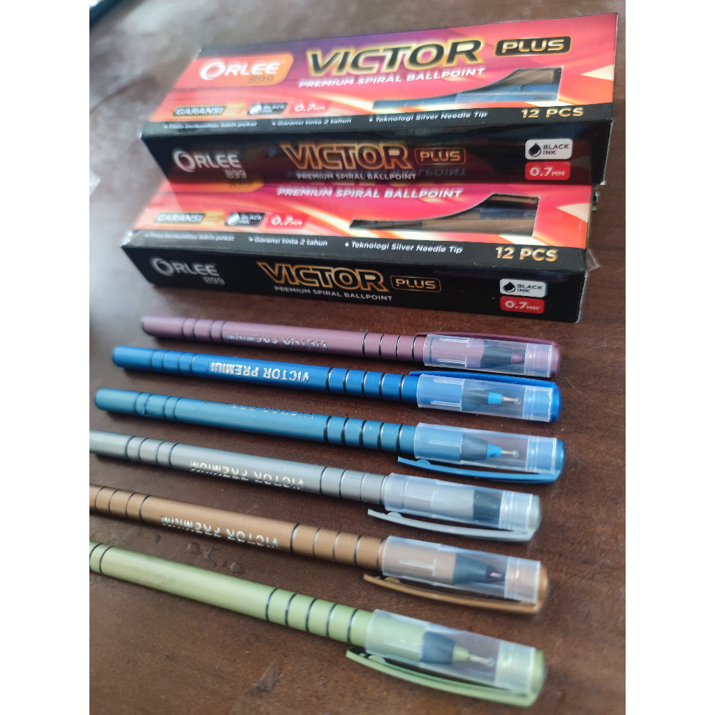 Jual Bolpoin Victor Spiral Premium 1 lusin isi 12 pcs | Shopee Indonesia