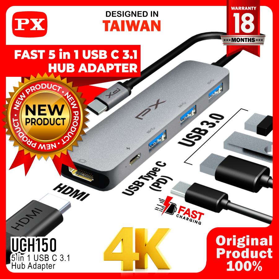 Jual PX Hub Converter 4K HDMI USB 3.0 Type C 3.1 For Laptop Macbook ...
