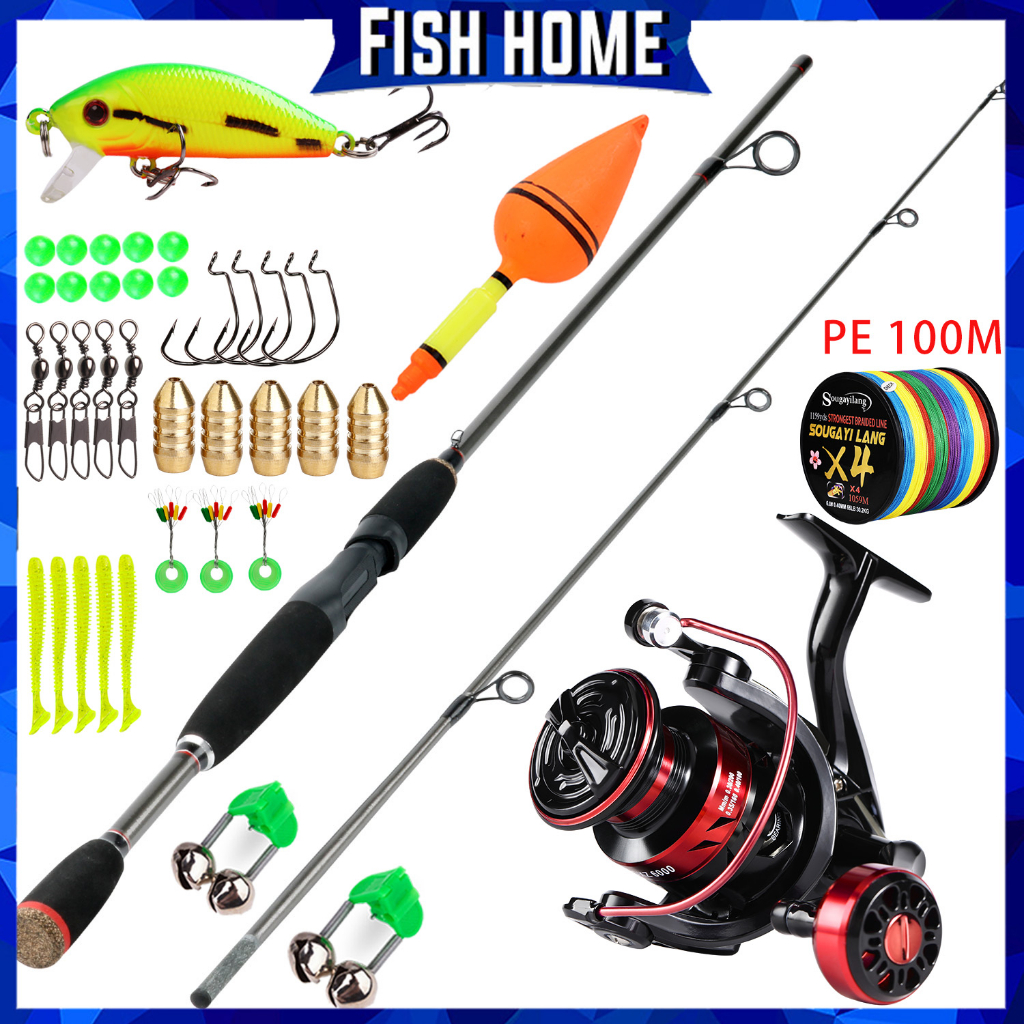 Jual Sougayilang joran pancing set joran spinning 1.8M pancing 5.2:1 ...