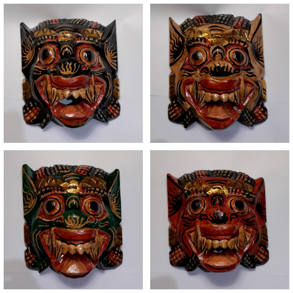 Jual Hiasan dinding Topeng Barong Bomo Bali kerajinan ukiran kayu ...