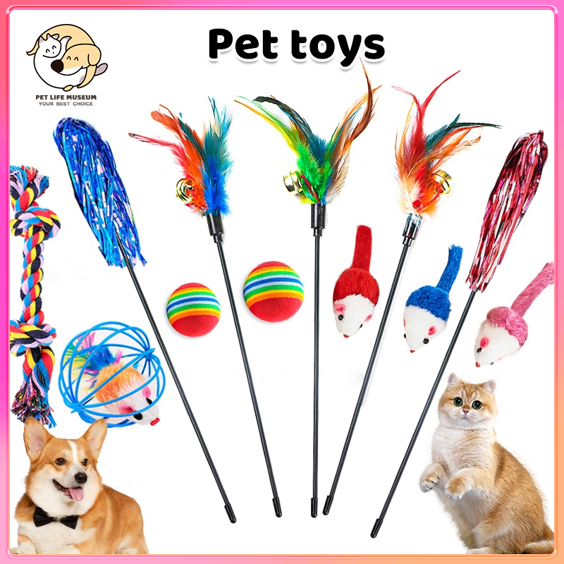 Jual Mainan Kucing Bulu Mainan Kucing Tongkat Pancingan Tikus Bulu Cat ...