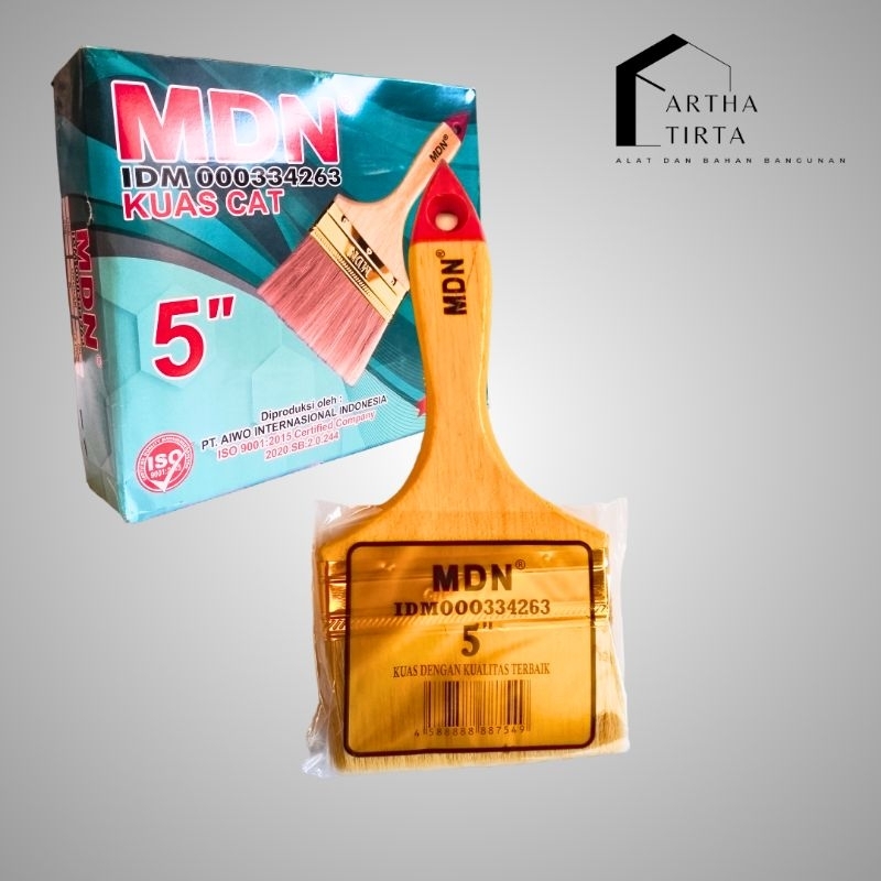 Jual Kuas Cat MDN 5" 4" inch / Kuas Cat Tembok Kayu Besi Gagang Kayu ...