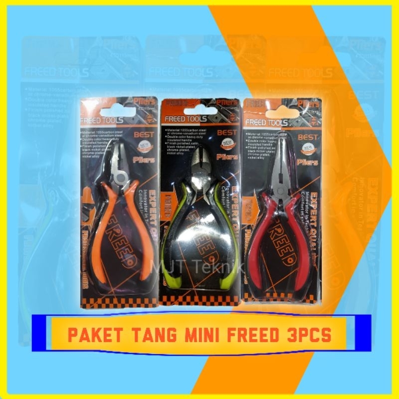 Jual Paket Isi 3pcs Tang Mini Kombinasi, Potong dan Lancip Ukuran 4 ...