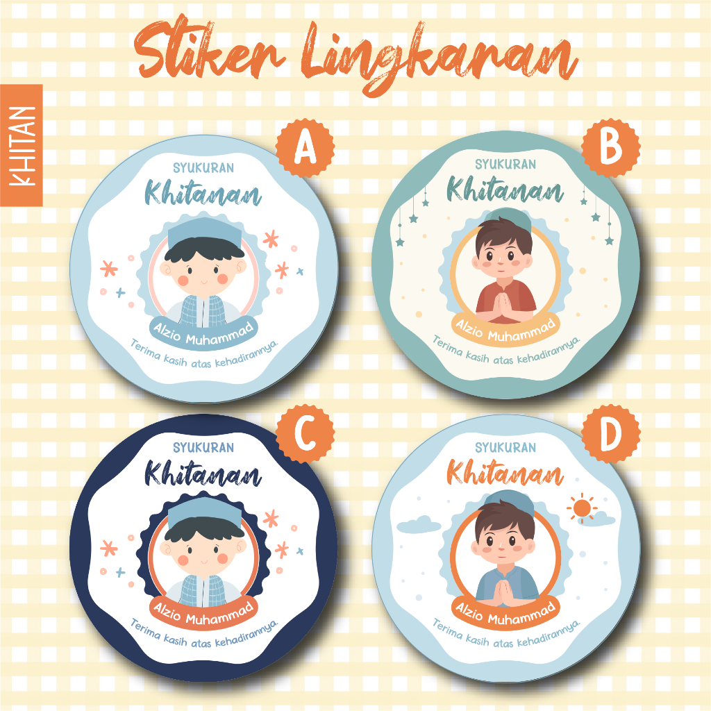 Jual Stiker Khitan / Ulang Tahun / Aqiqah (Lingkaran) | Shopee Indonesia
