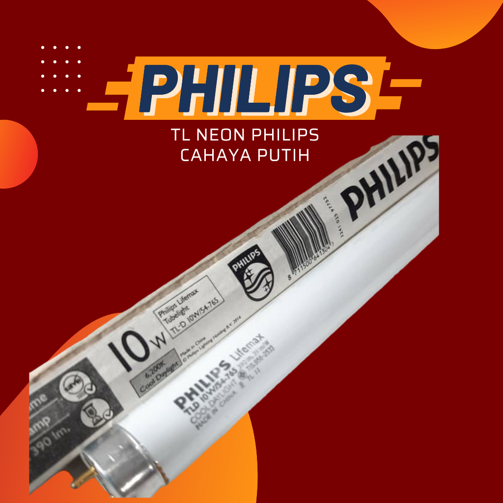 Jual Lampu TL Neon Panjang Philips Lifemax 10W 10 WATT TL-D Philips 765 ...