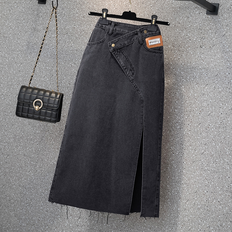Jual rok korean style jumbo rok jeans wanita panjang rok denim robek ...