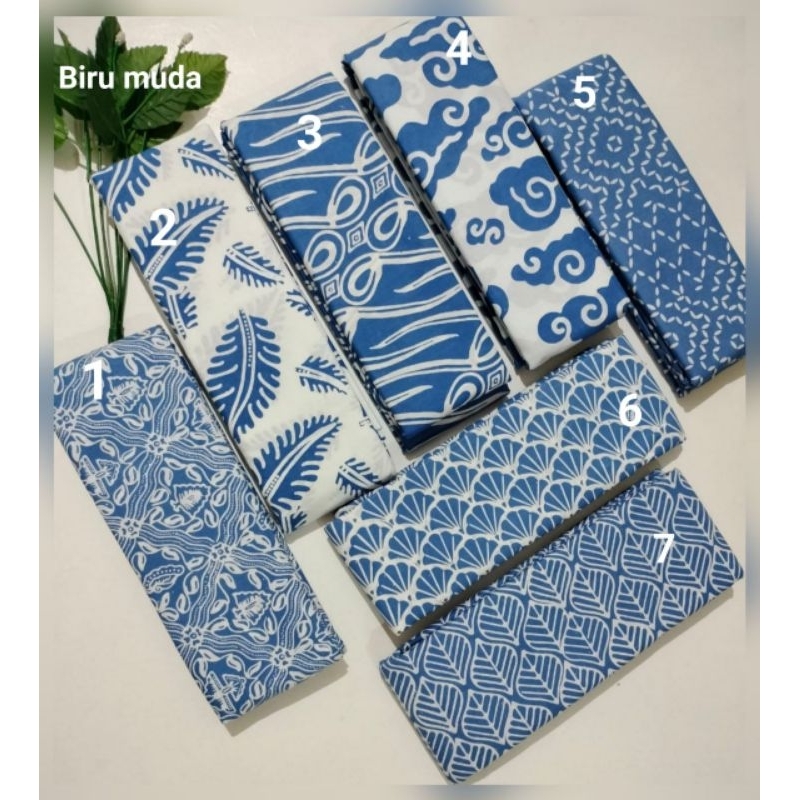 Jual Kain Batik Cap Halus Biru Muda Baby Blue Kain Batik Biru Muda ...