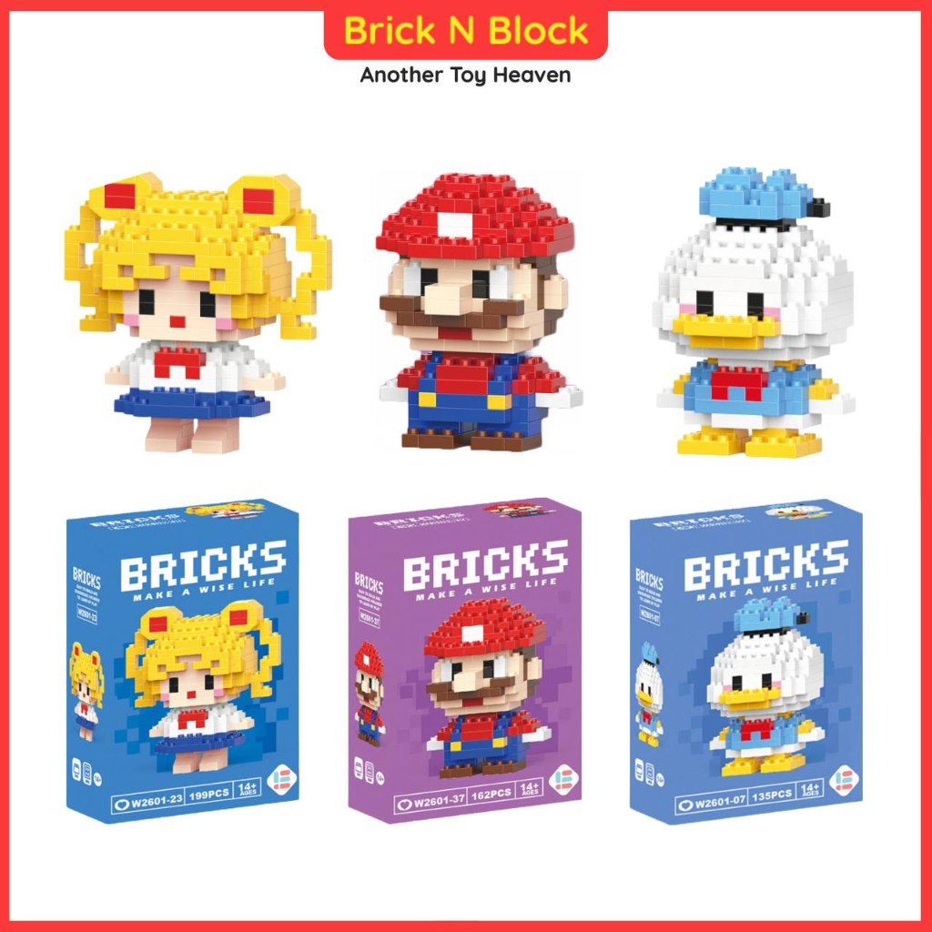 Jual Brick N Block- Nano Block 50 Variasi Animasi Mainan Edukasi Block ...