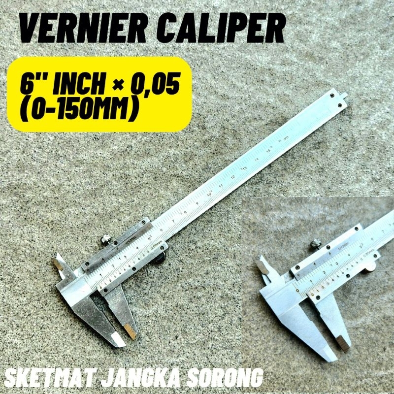 Jual Jangka Sorong Sigmat Sketmat Vernier Caliper normal Manual 6 inch 150mm | Shopee Indonesia