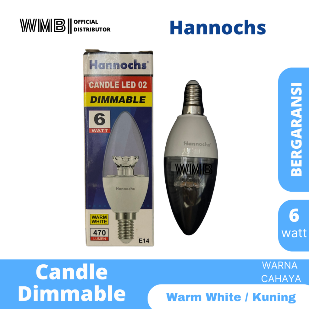 Jual Lampu Hannochs Dimmable LED 6W/Watt (Warm White-Kuning) | Shopee ...