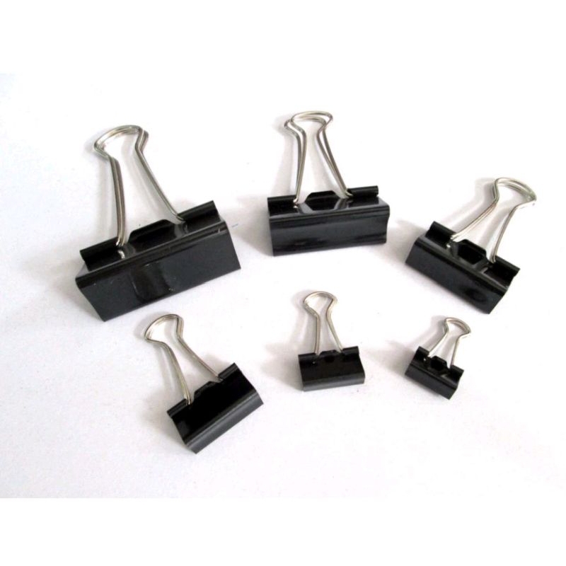 Jual MS Binder Clip 19 Mm Kliip Penjepit Kertas Warna Hitam Per 12 Pcs ...