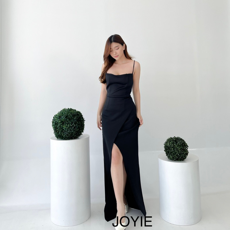 Jual Gayus Dress Simple Dinner Sexy Korean Sleeveless Formal Party Slit ...