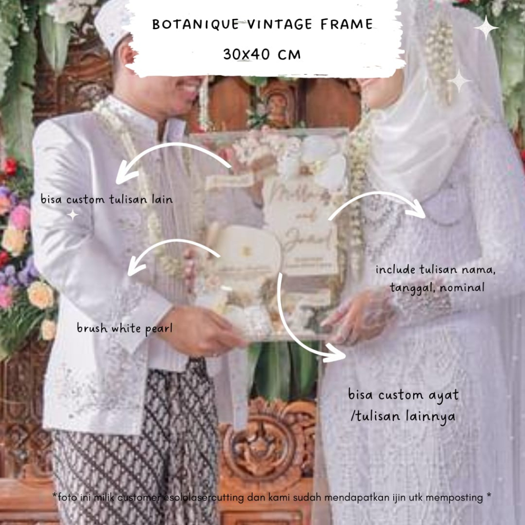 Jual BOTANIQUE VINTAGE FRAME 30 X 40 cm Mahar Pernikahan GIFT ...