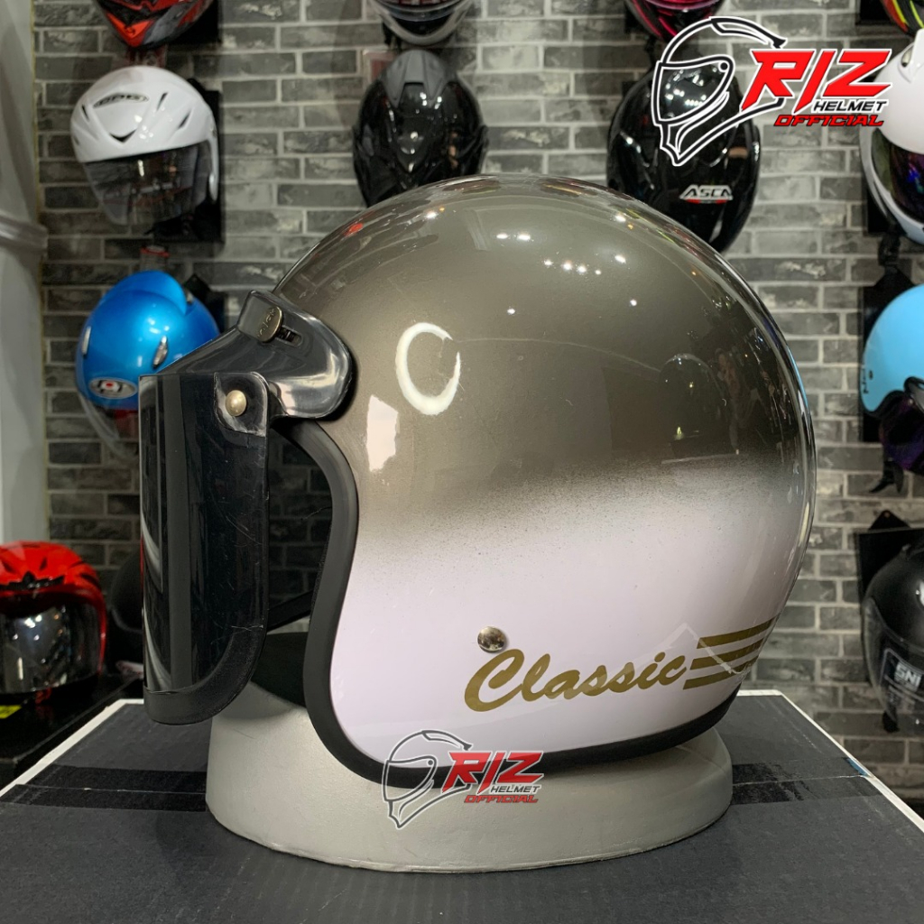 Jual HELM RETRO GRADASI WARNA PASTEL KACA DATAR STANDART SNI | Shopee ...