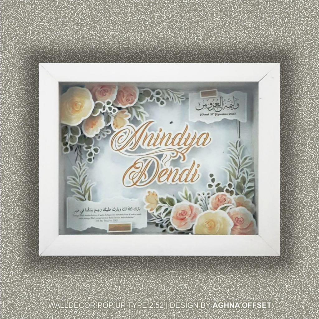 Jual Souvenir Hiasan Dinding 20 x 25 x 3,5 POP UP Frame 3D - gold roses ...