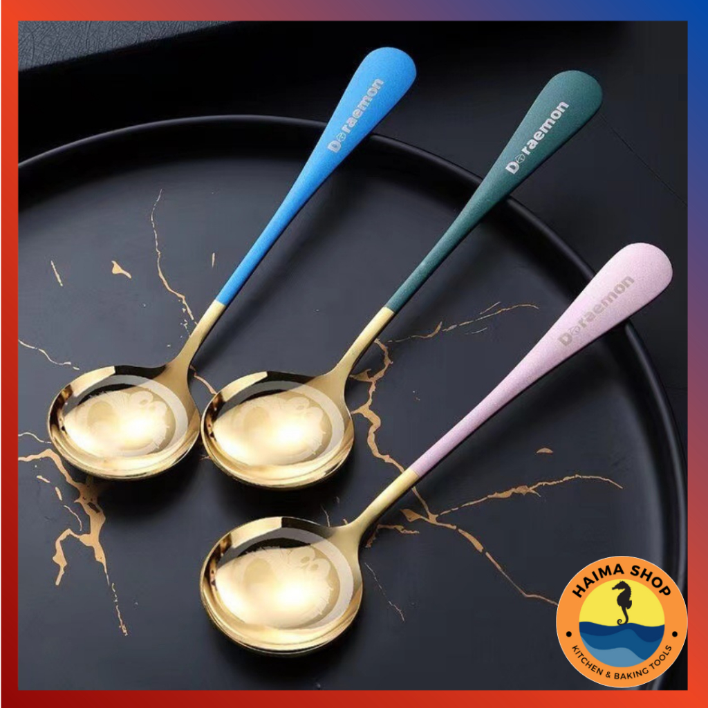 Jual Sendok Makan Anak Dewasa Doraemon Ala Korea/Sendok Bulat Stainless ...