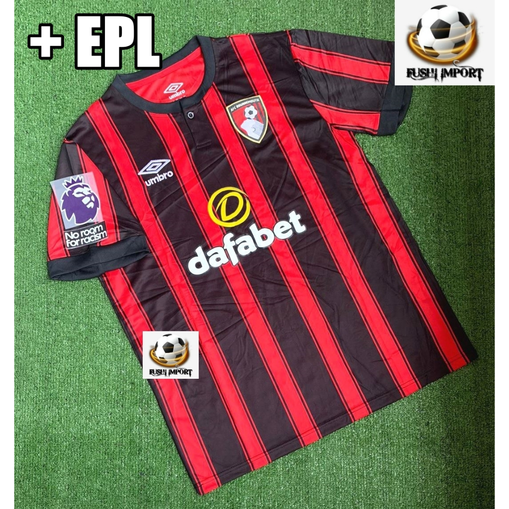 Jual Jersey Baju Bola AFC Bournemouth Home Full Patch 2023 2024 New ...