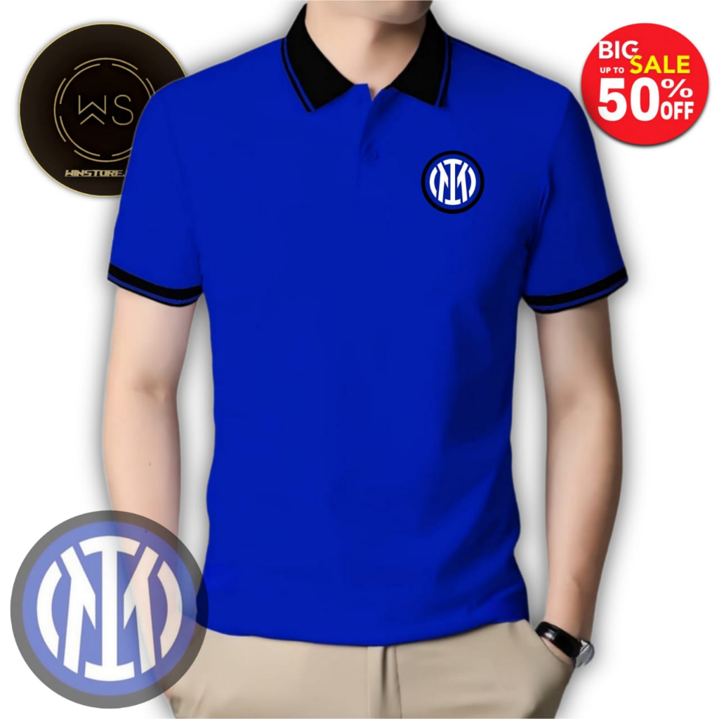 Jual Kaos T Shirt Polo Berkerah Kombinasi Warna Motif INTER MILAN ...