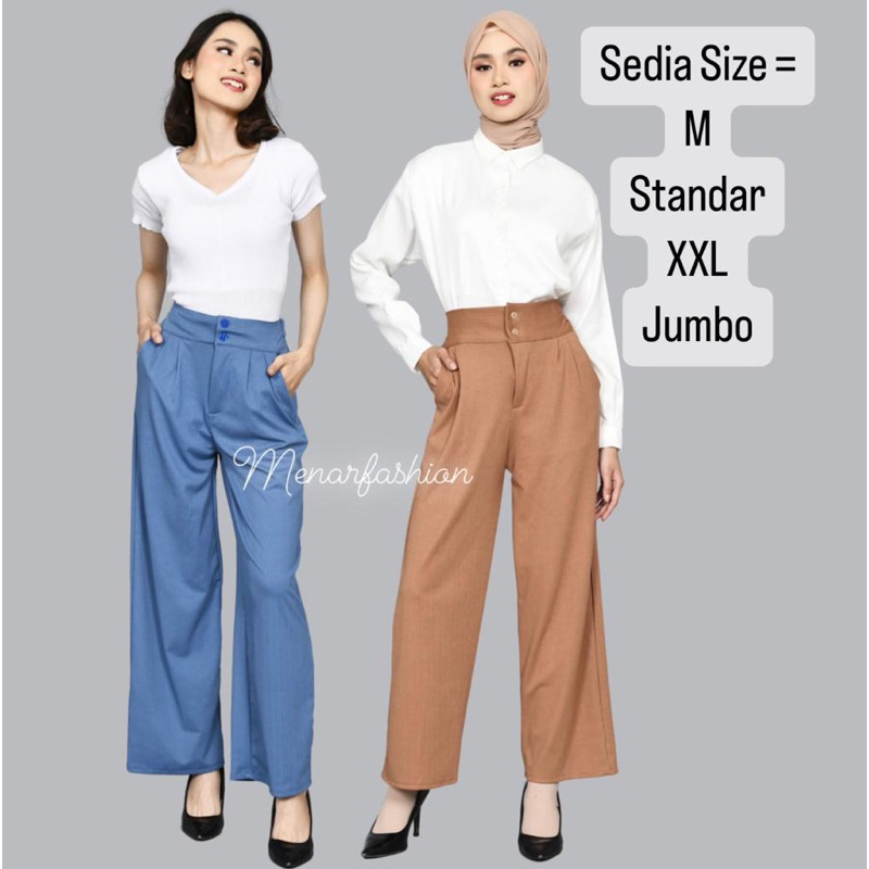 Jual Jennie knit Pants Kulot Jumbo Highwaist Menarfashion celana kulot ...