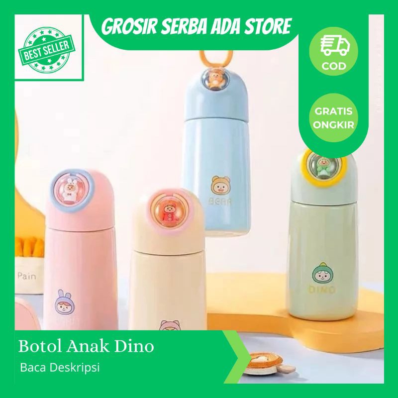 Jual botol anak dino + box botol lucu tutup gambar karakter hewan bagus dan kelihatan elegan ...