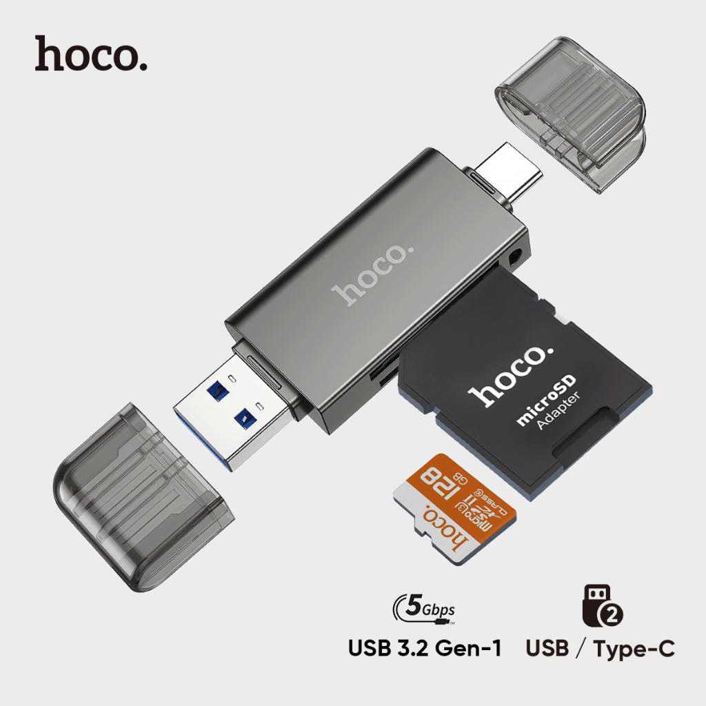 Jual HOCO Card Reader USB 3.0 / Type C / SD Card / TF Memory Reader ...