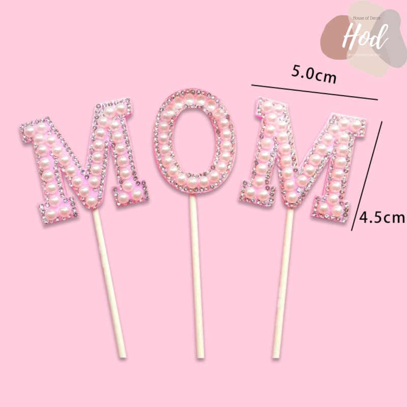 Jual Hiasan Renda Cake Tulisan Mom Model Bouquet Lace Topper Untuk Hari ...